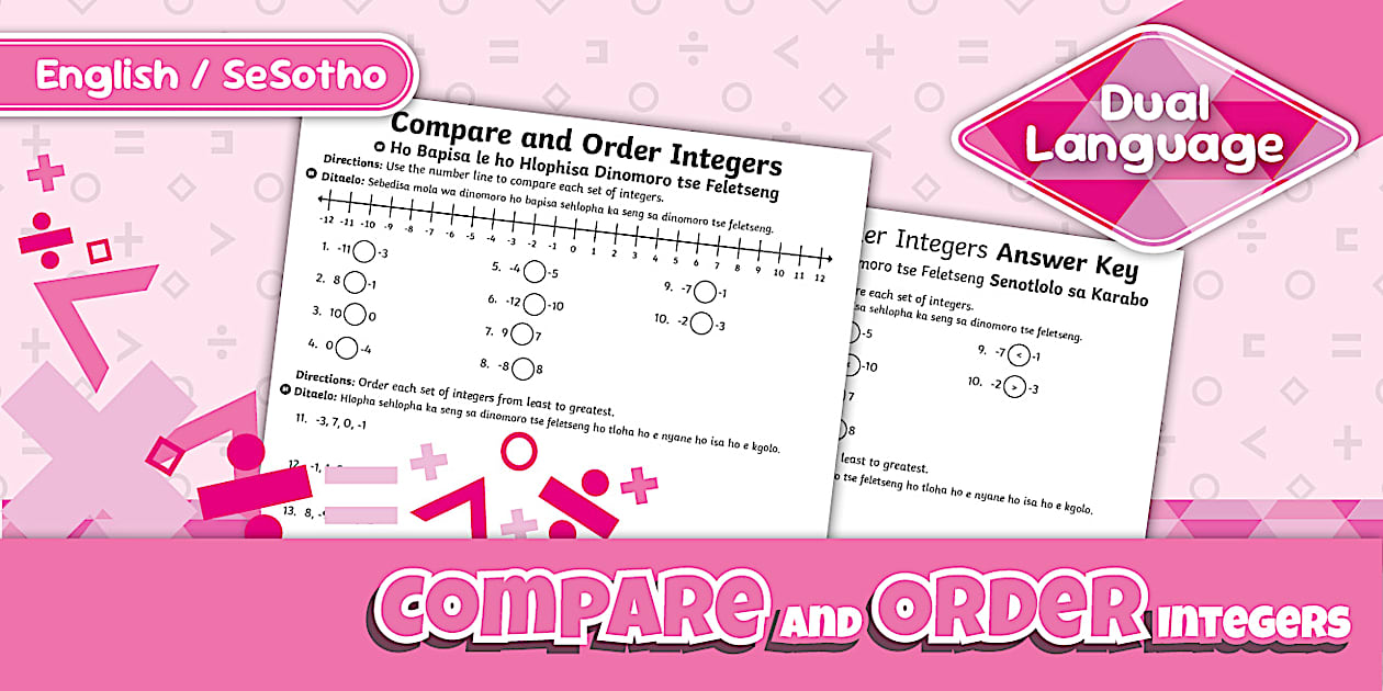 Gr7 - Maths -Term 1 - Sixth Grade Compare and Order Integers