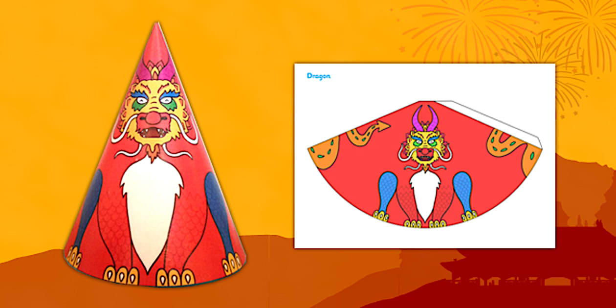 Chinese New Year Dragon Cone Craft (teacher made) - Twinkl