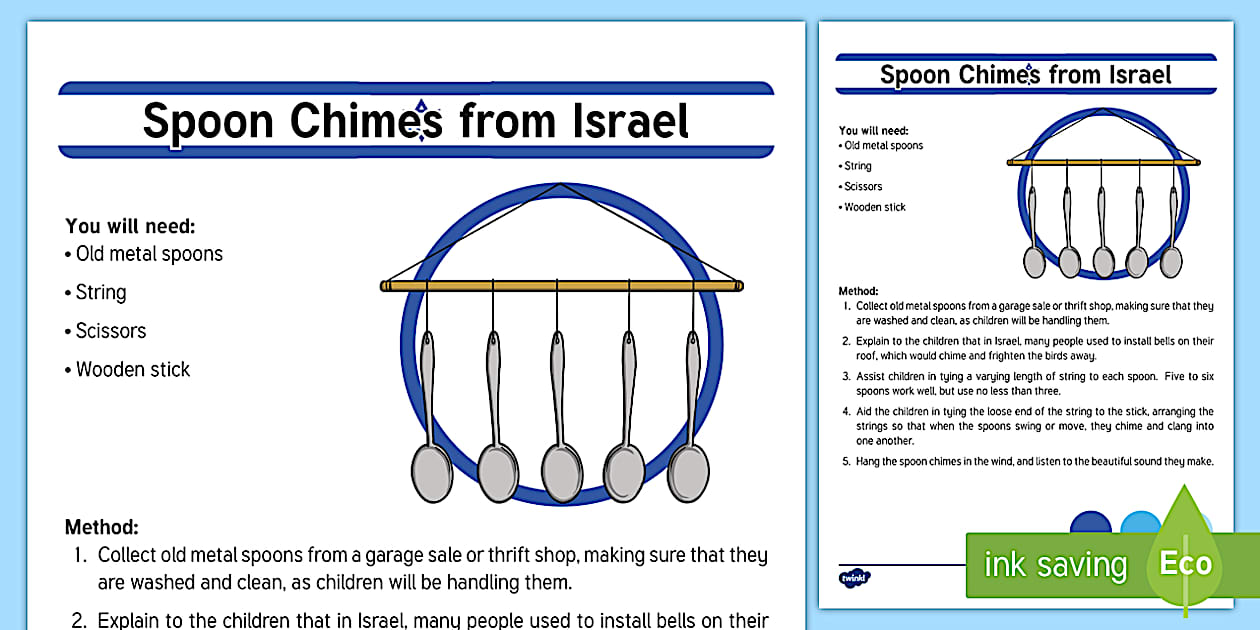 SA Spoon Chimes from Israel Activity (teacher made) - Twinkl