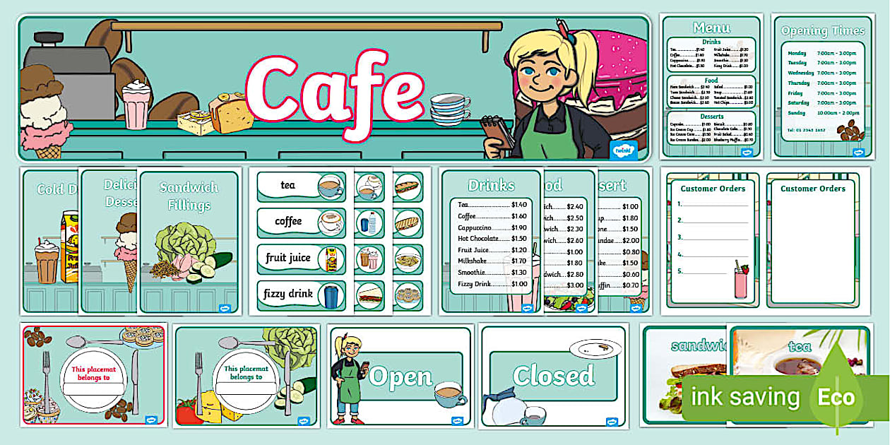 Cafe Role Play Pack (teacher made) - Twinkl