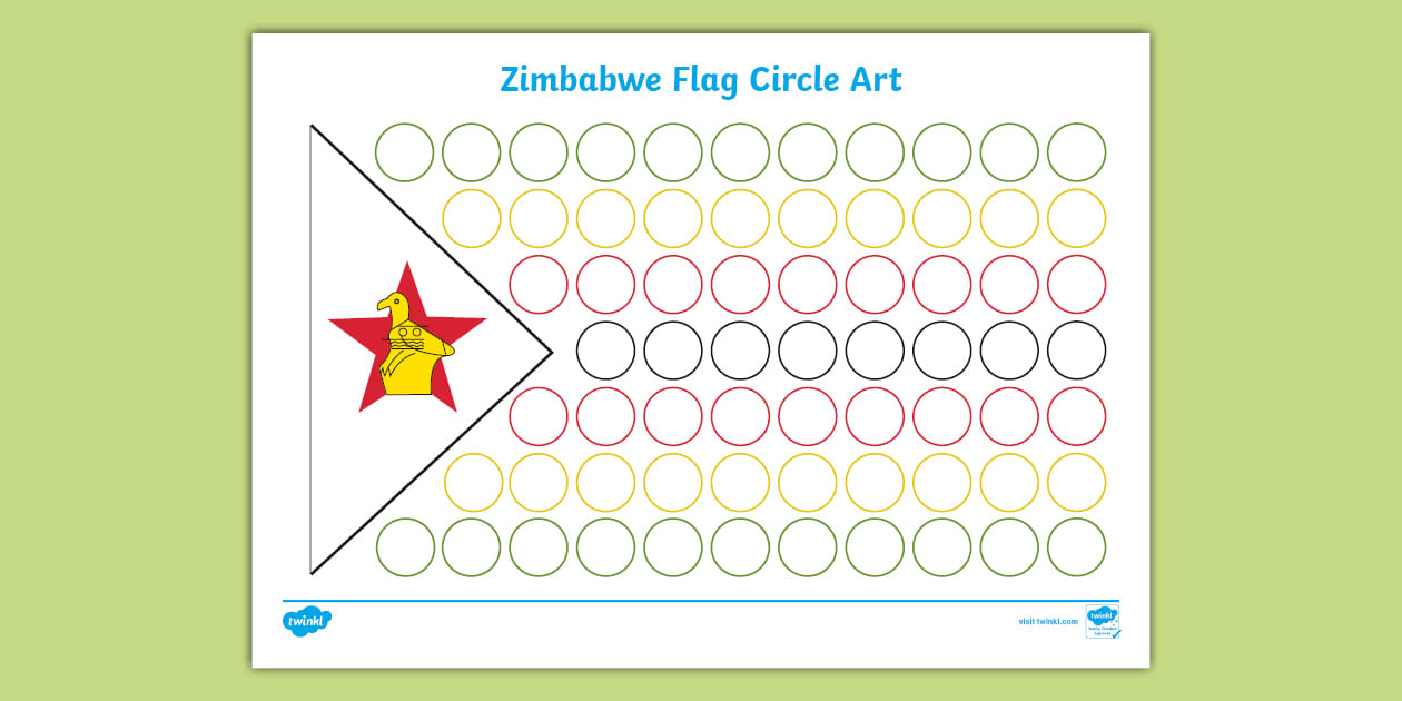 Zimbabwe Flag Circle Art Worksheet (teacher made) - Twinkl