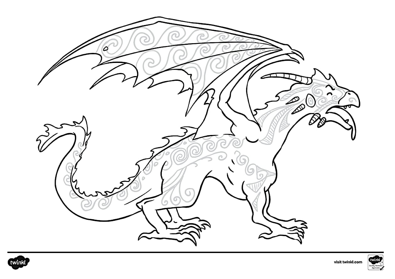 Taniwha Dragon Colouring | Colouring Sheets (teacher made)