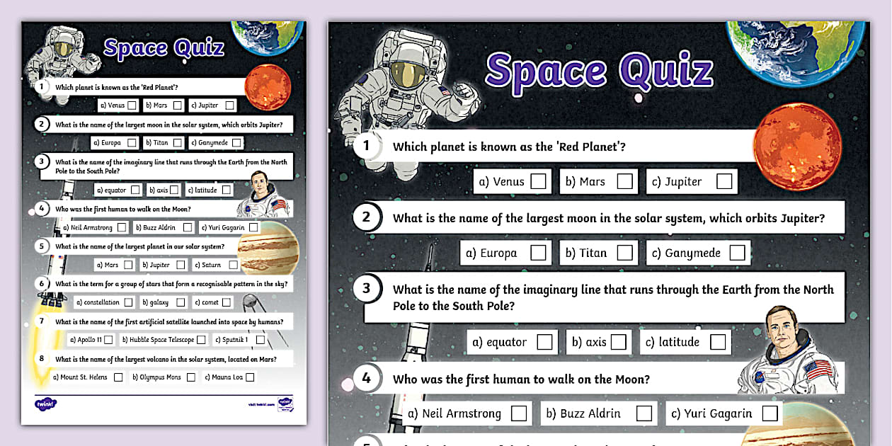General Knowledge about Space Quiz (teacher made) - Twinkl