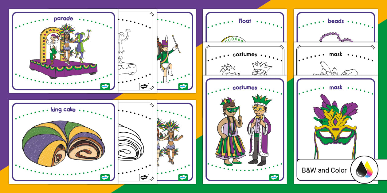 Mardi Gras Vocabulary Posters for Kids | Twinkl USA