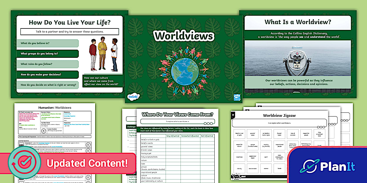 RE: Humanism: Worldviews Year 6 Lesson Pack 1 (teacher made)