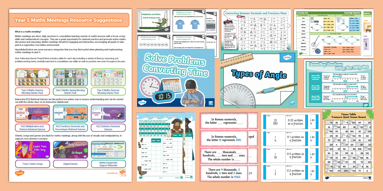 Year 5 Maths Meeting Resource Pack (teacher made) - Twinkl