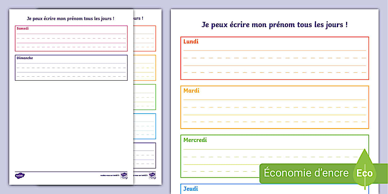 Écrire son prénom tous les jours - maternelle cycle 1
