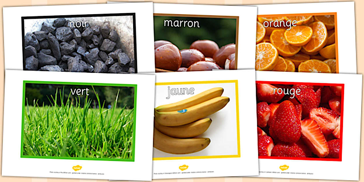 French Colours Display Photos (teacher made) - Twinkl