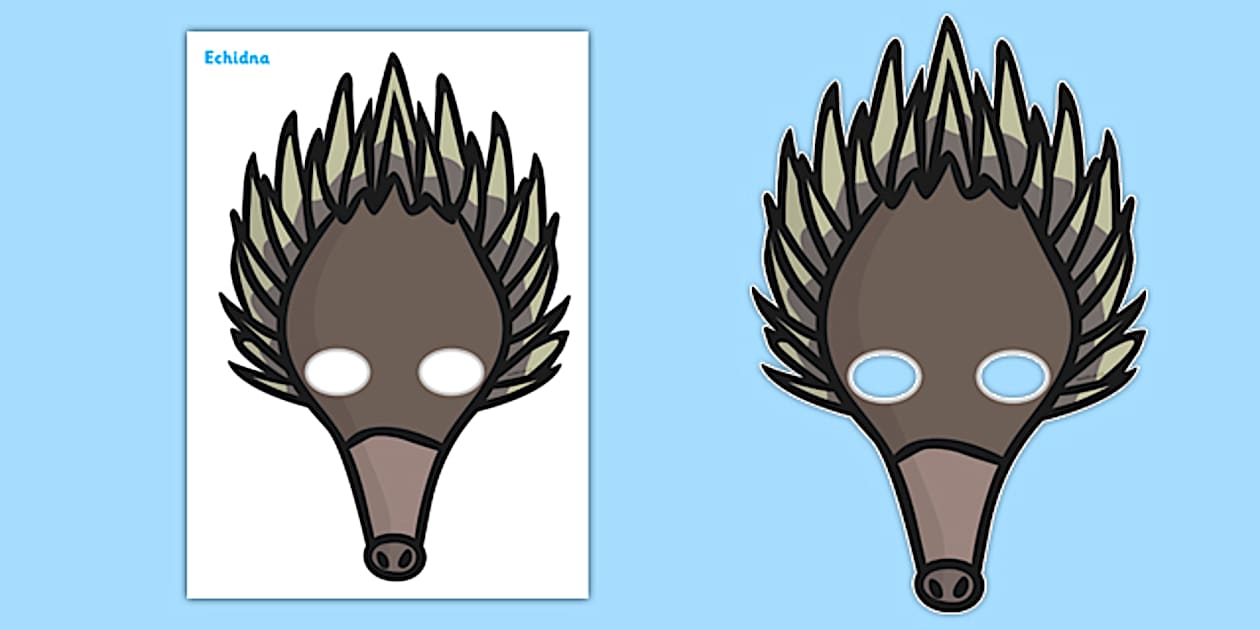 Echidna Role Play Masks (Hecho por educadores) - Twinkl