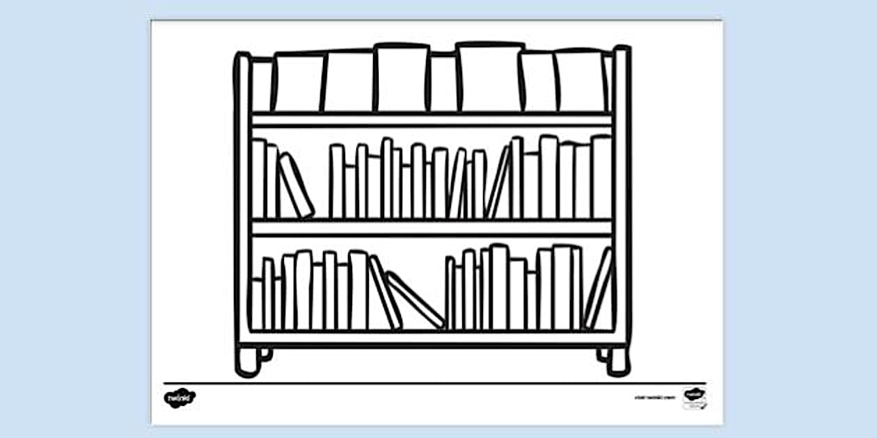 Classroom Bookcase Colouring | Colouring Sheets - Twinkl