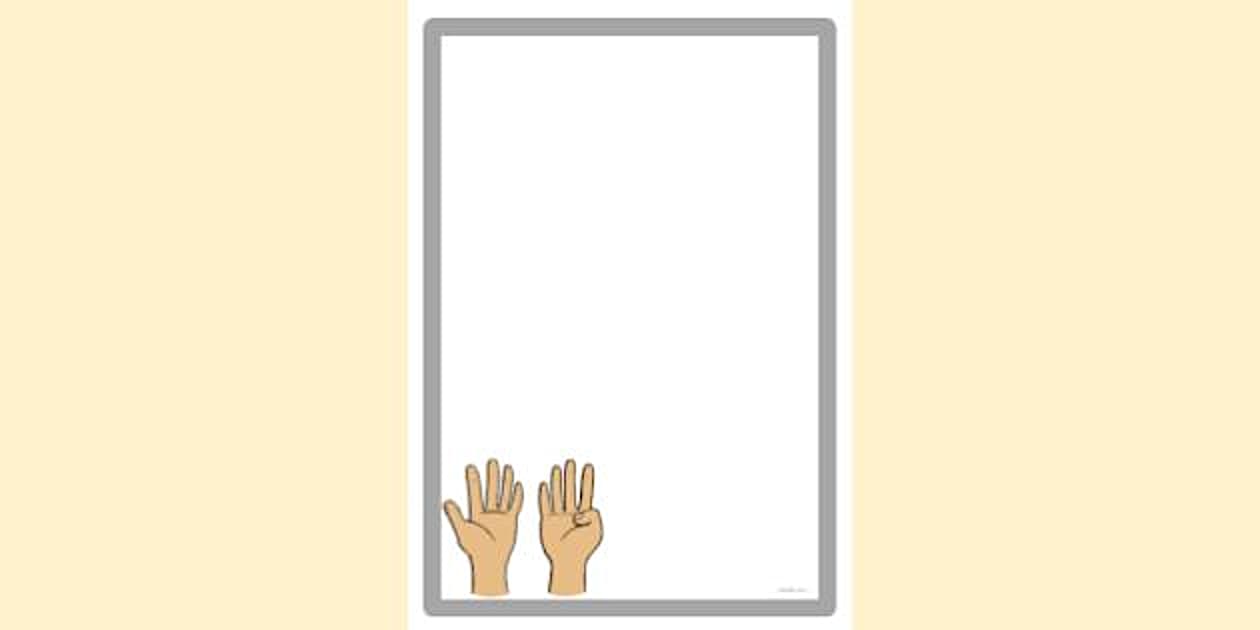 Simple Blank Finger Counting 9 Page Border | Page Borders