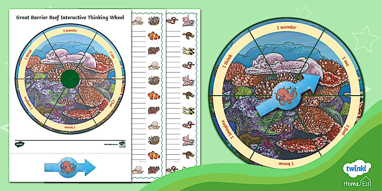 Great Barrier Reef Interactive Thinking Wheel (teacher made)