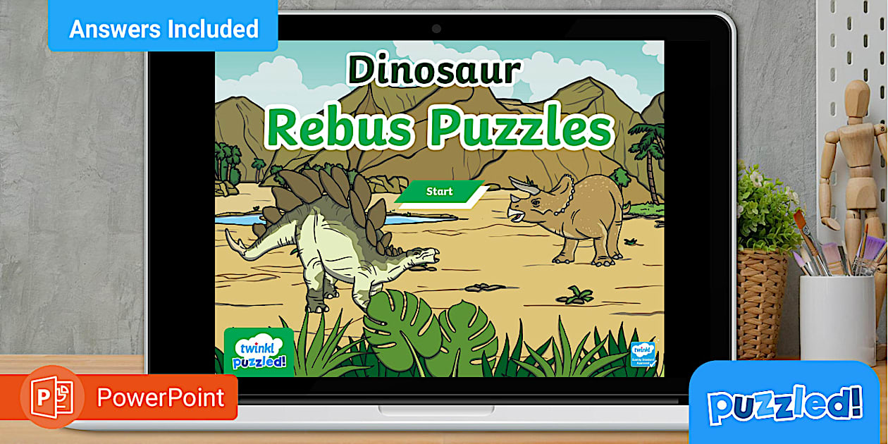 Fun Dinosaur Rebus Puzzles PowerPoint - Twinkl - Kids Puzzle