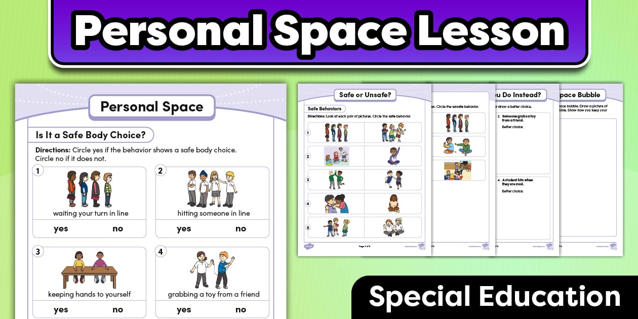 Personal Space Lesson for Special Education
