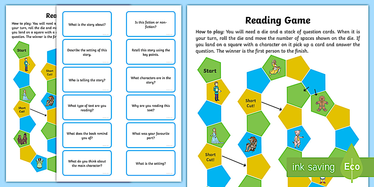 Reading Comprehension Board Game (teacher made) - Twinkl