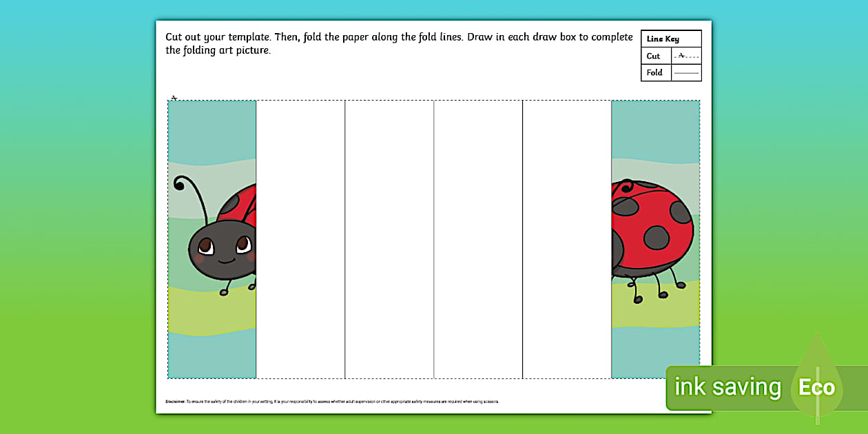 Ladybird Folding Art Template (teacher made) - Twinkl