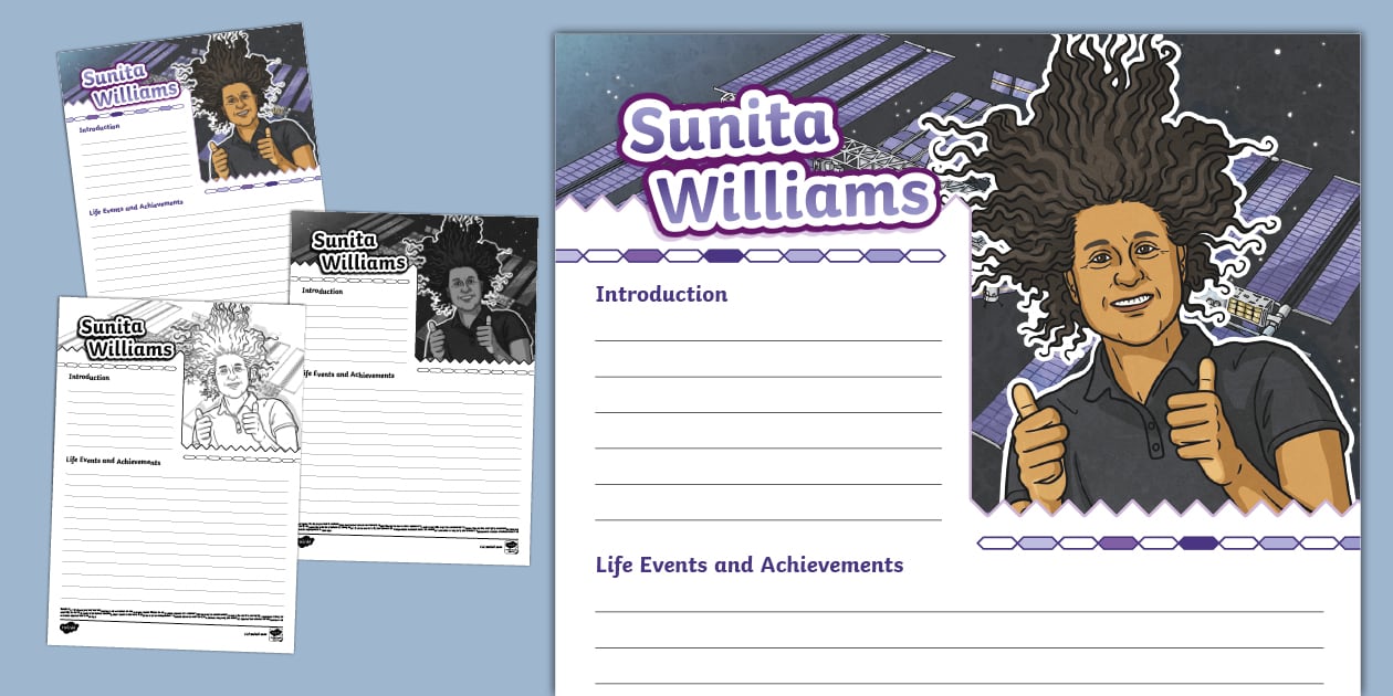 KS2 Sunita Williams Biography Template - Twinkl