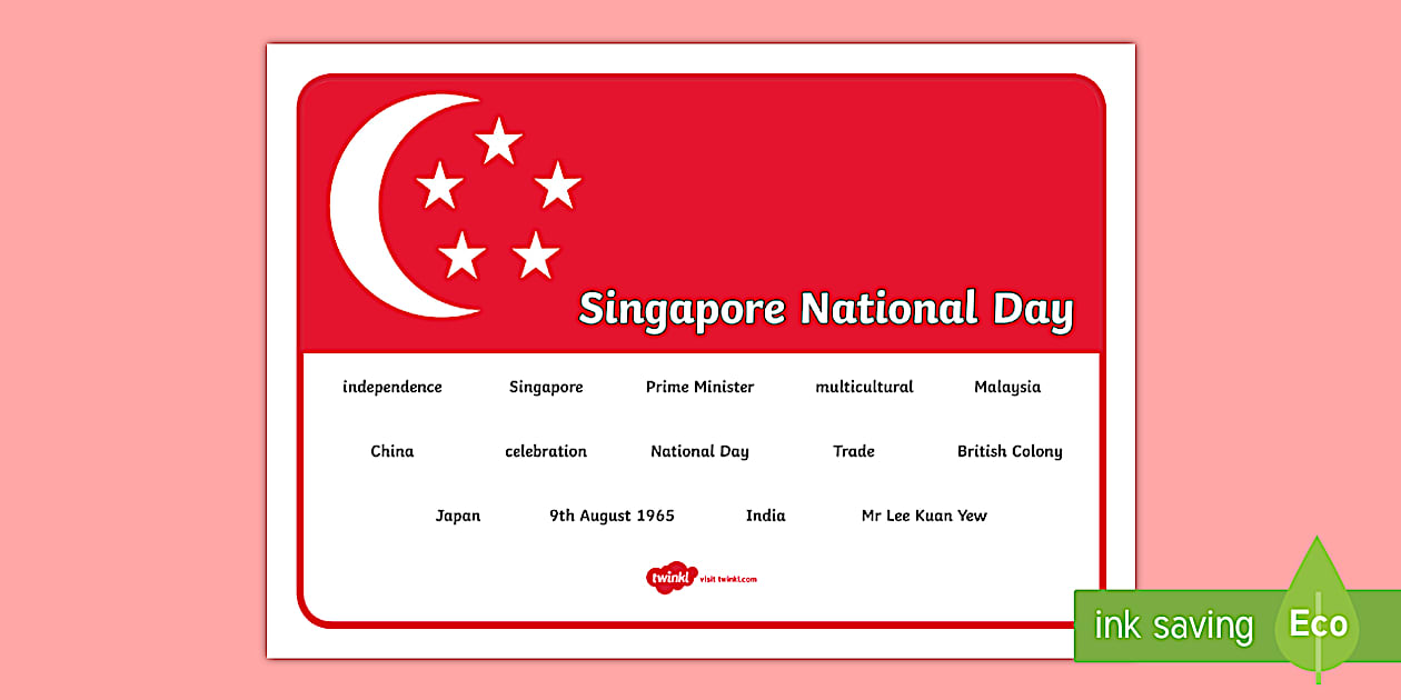 Singapore National Day Word Mat
