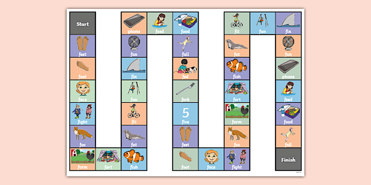 Word Initial f Board Game (teacher made) - Twinkl