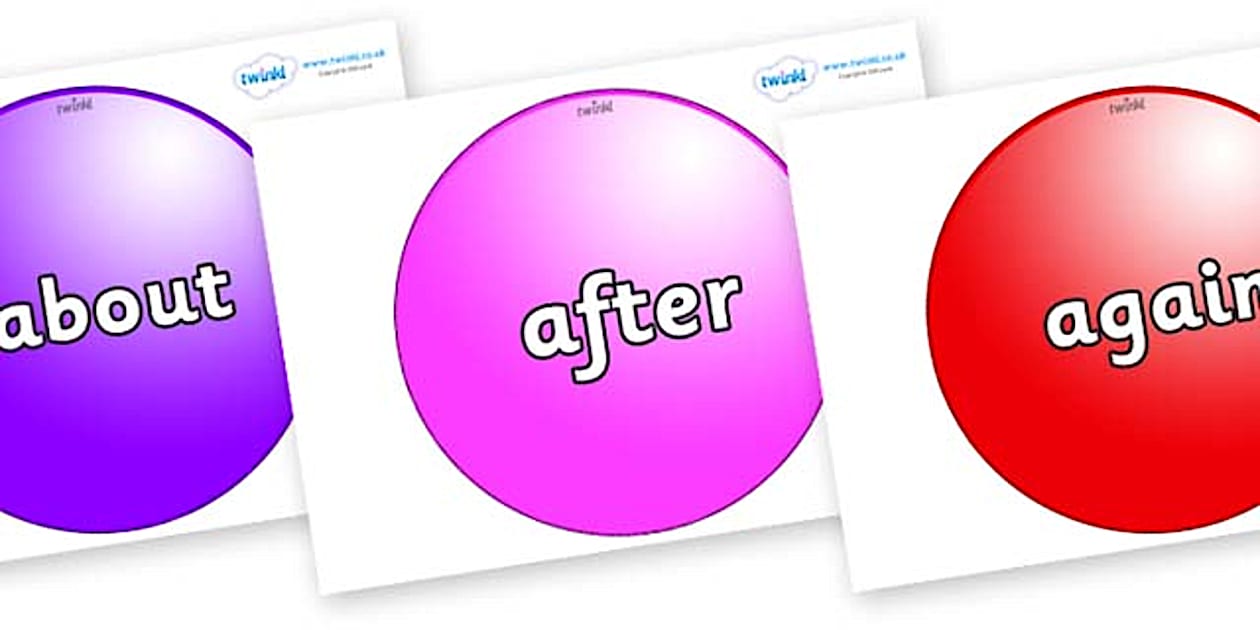 KS1 Keywords on Spheres (teacher made) - Twinkl