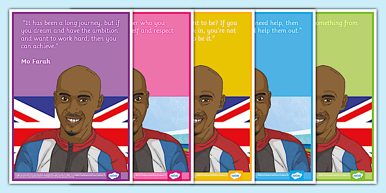 Sir Mo Farah Quotes Display Posters (Teacher-Made) - Twinkl