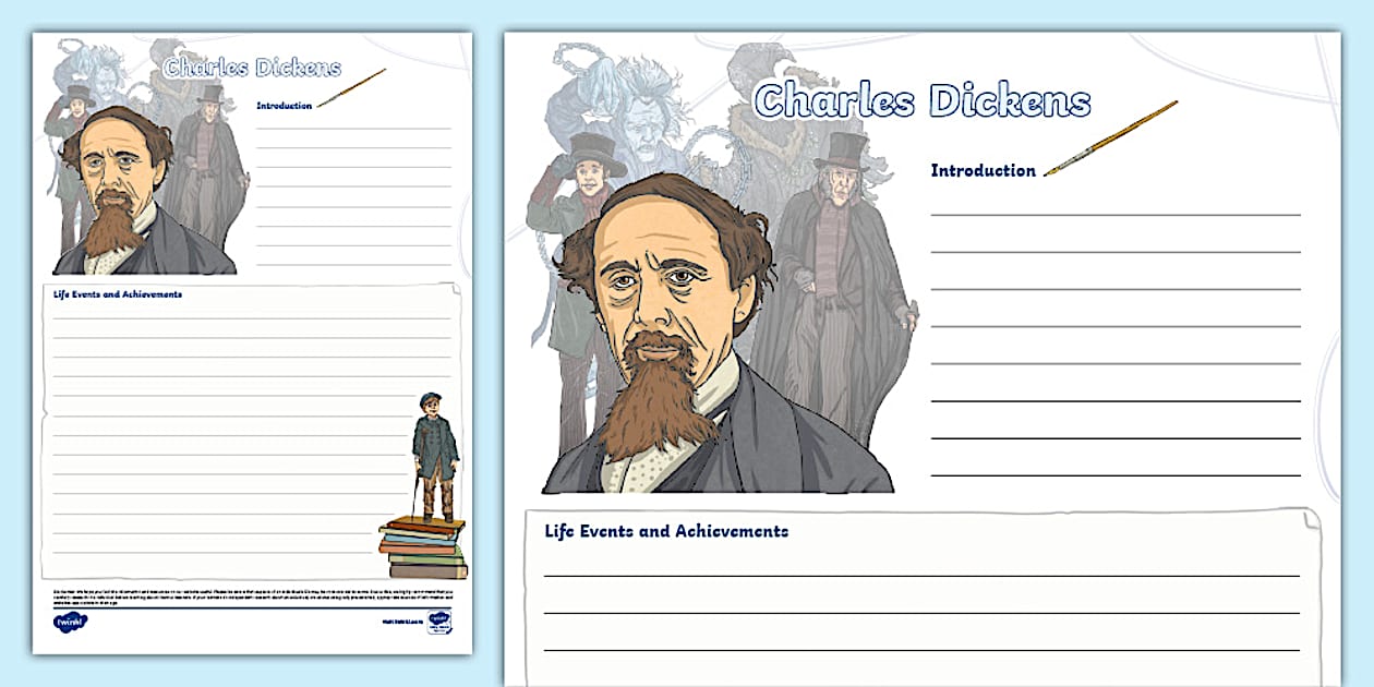 Charles Dickens Biography Template - Twinkl