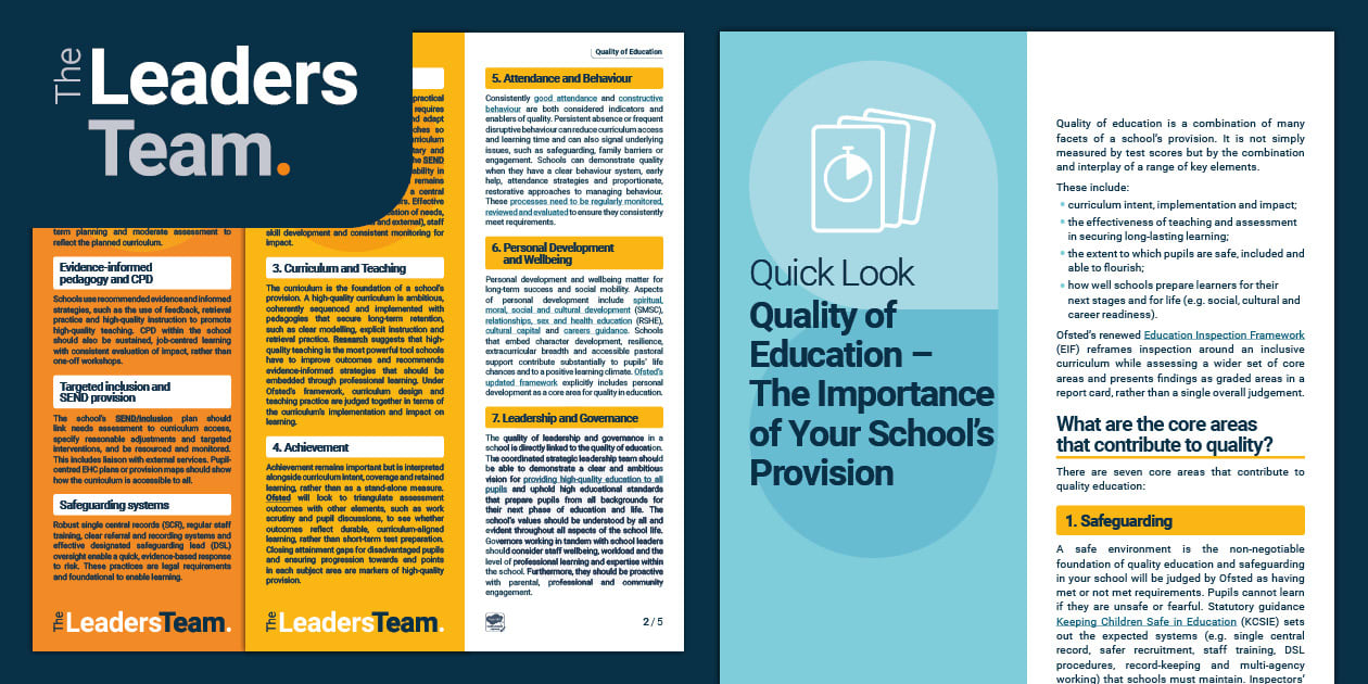 Quality Provision in School Education