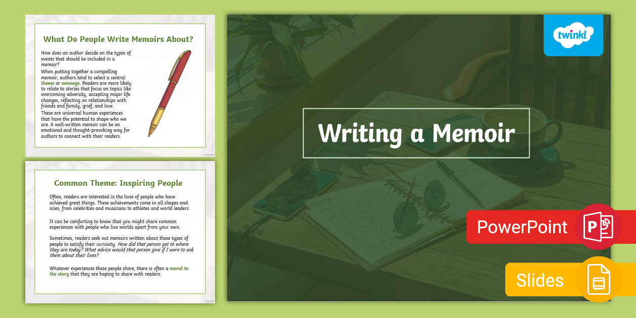 Writing a Memoir PowerPoint & Google Slides (teacher made)