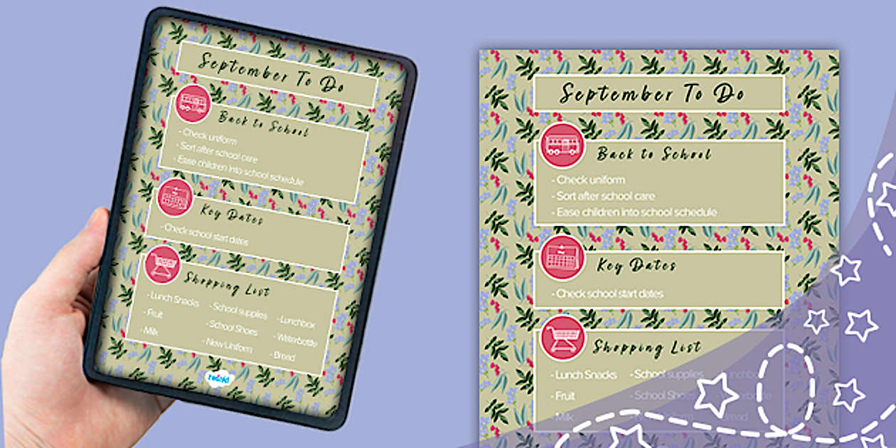 September Checklist Phone Screensaver (Teacher-Made)