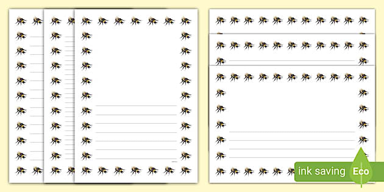Editable Bee Page Borders (professor feito) - Twinkl