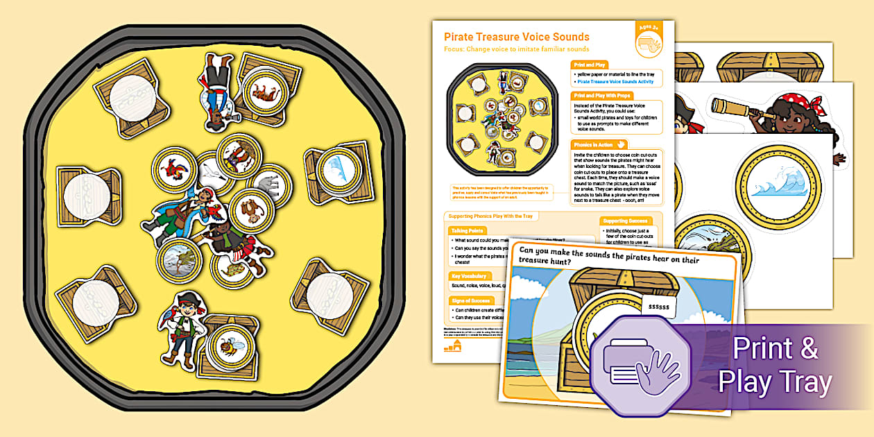 Pirate Play Tray | Pirate Voice Sounds Print and Play | EYFS