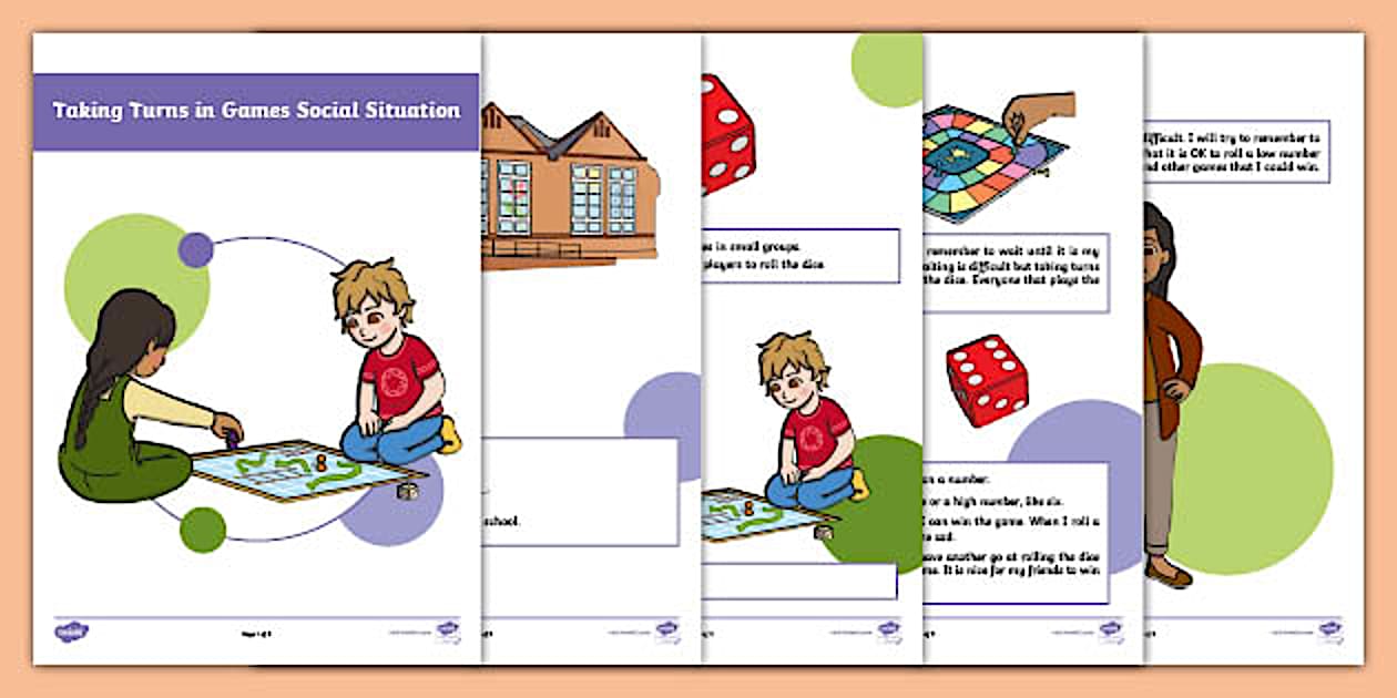 Taking Turns in Games Social Situation. (teacher made)