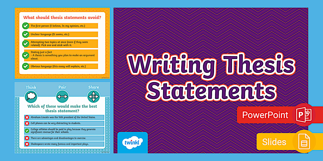 Writing Thesis Statements PowerPoint & Google Slides for 6-8