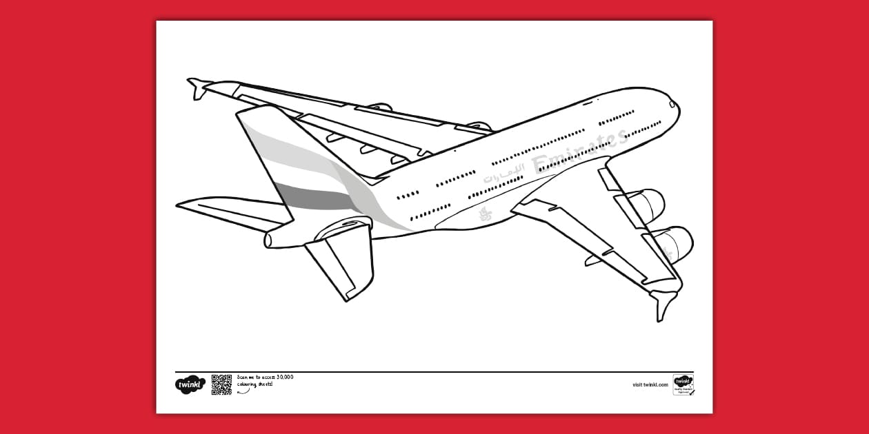 Emirates Airways Plane Colouring Sheet | Colouring Sheets