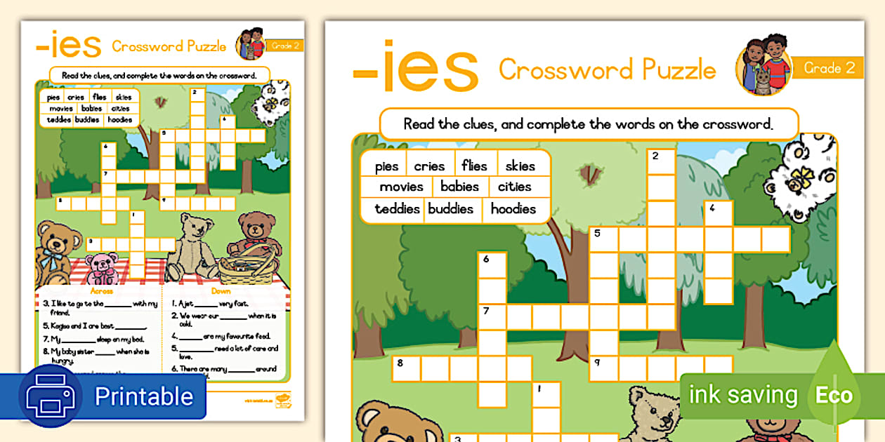 Grade 2 Phonics Crossword Puzzle -ies