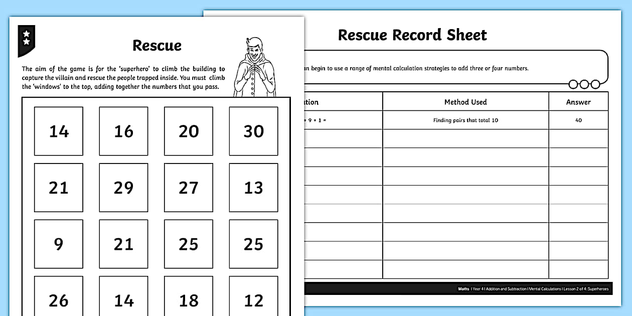 Differentiated Mental Calculation Worksheet / Worksheets - Number