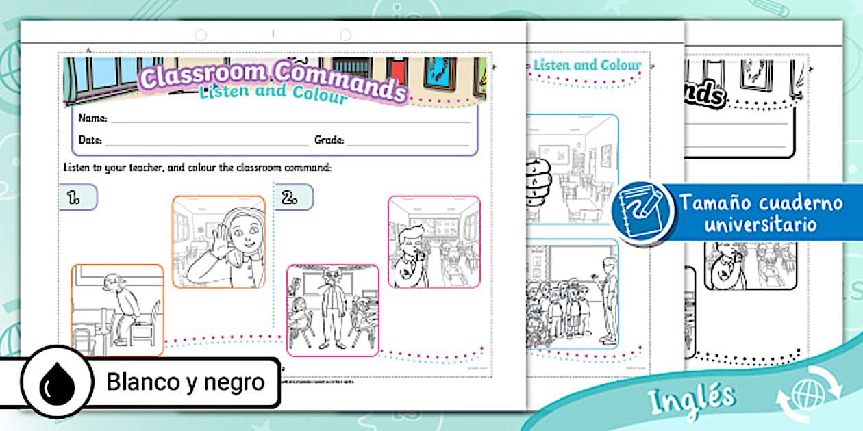 Inglés | 1° Básico | Classroom Commands | Instructions