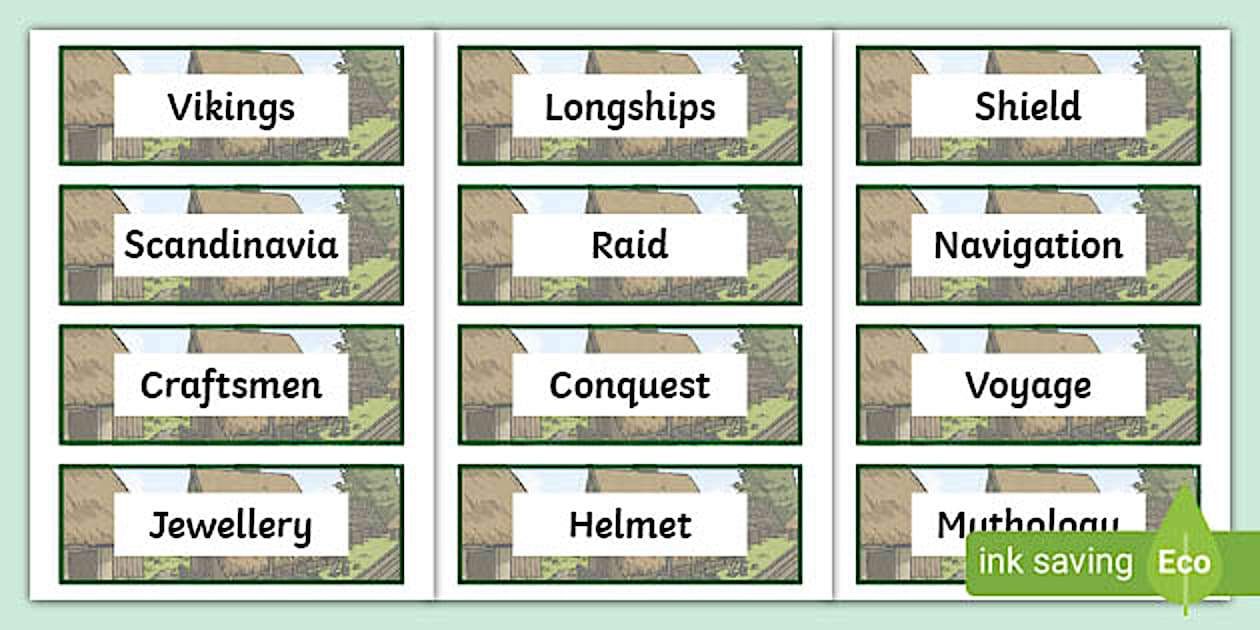 Viking Word Cards (teacher made) - Twinkl