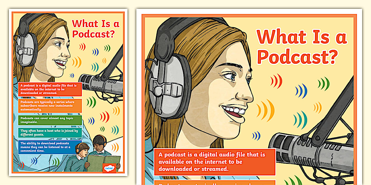 What Is a Podcast? Display Poster (teacher made) - Twinkl
