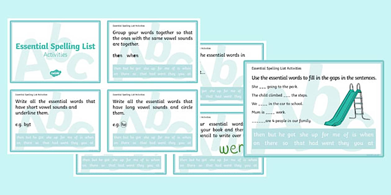 New Zealand Essential Spelling List 2 Challenge Cards