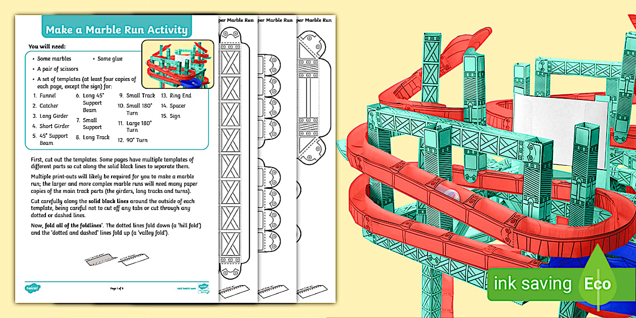 Make a Marble Run Activity (Textured) (teacher made)