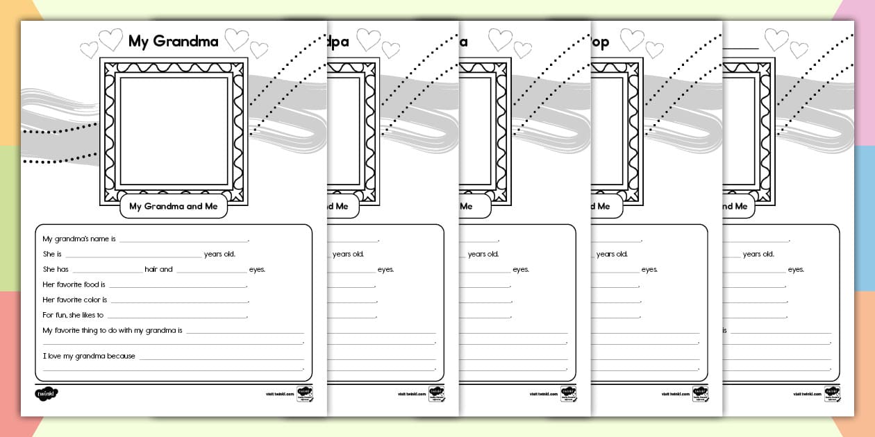 All About My Grandparents Worksheet (teacher made) - Twinkl