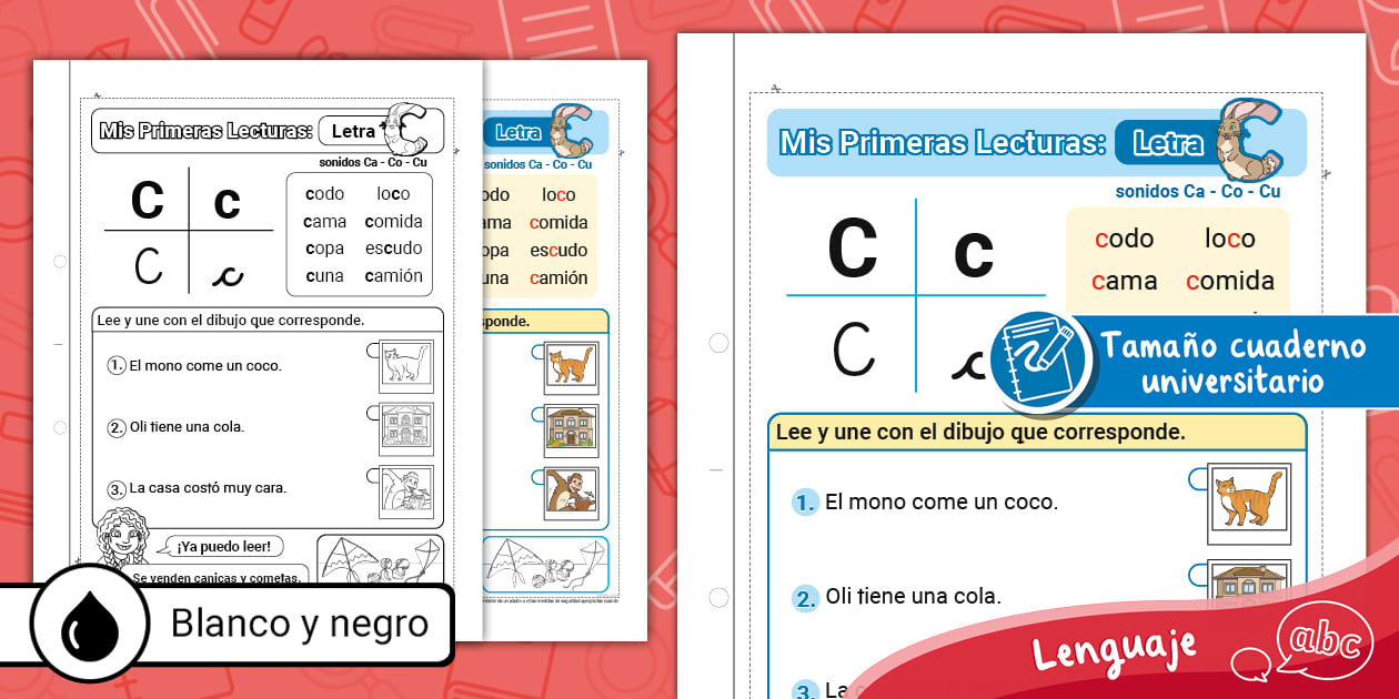 Primeras Lecturas | Lecturas Cortas | Letra C | Solo letra C