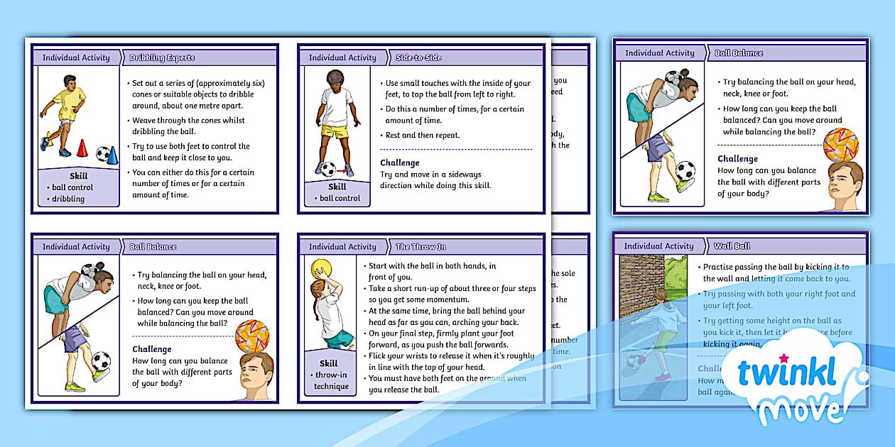 Football Challenge Cards I Drills I PE