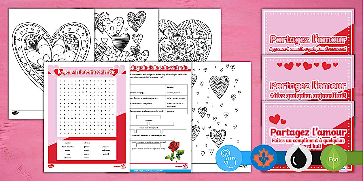 Valentine's Day Intermediate/Junior Taster Pack French - Grades 4-6