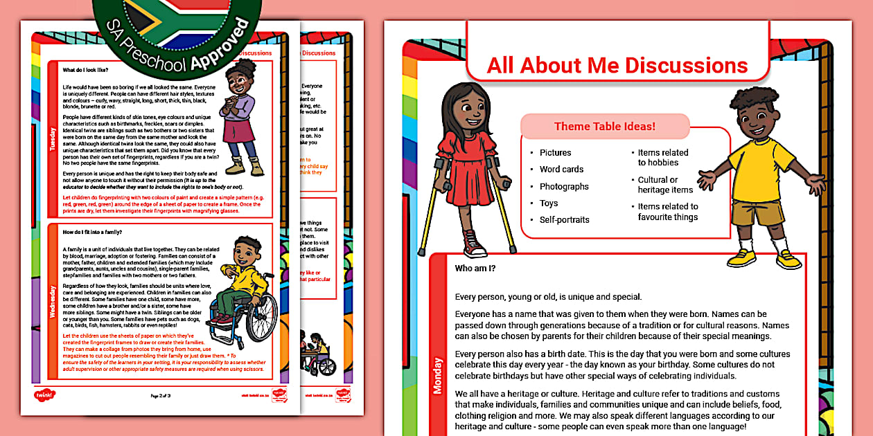 All About Me Morning Ring Discussion Sheets (teacher made)
