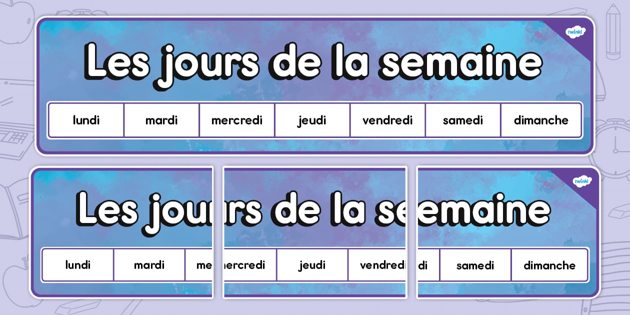 Bannière : Les jours de la semaine - Twinkl