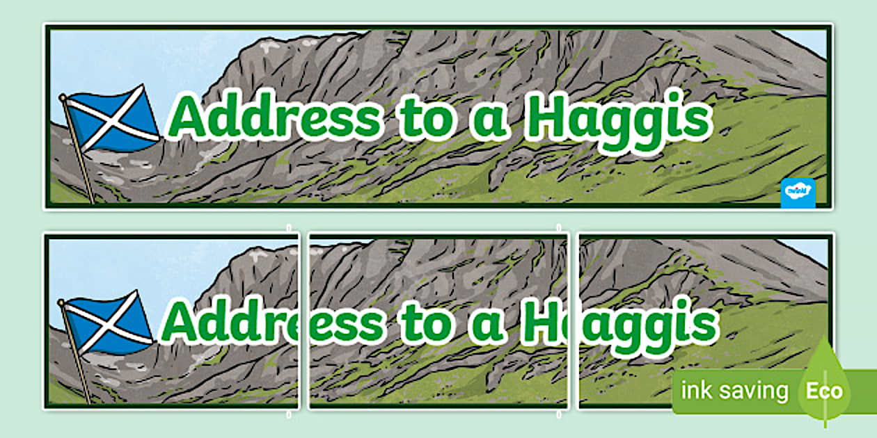 Address to a Haggis Display Banner (Teacher-Made) - Twinkl