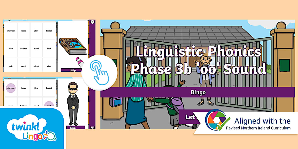 Linguistic Phonics Phase 3b 'oo' Sound Bingo Game - Twinkl