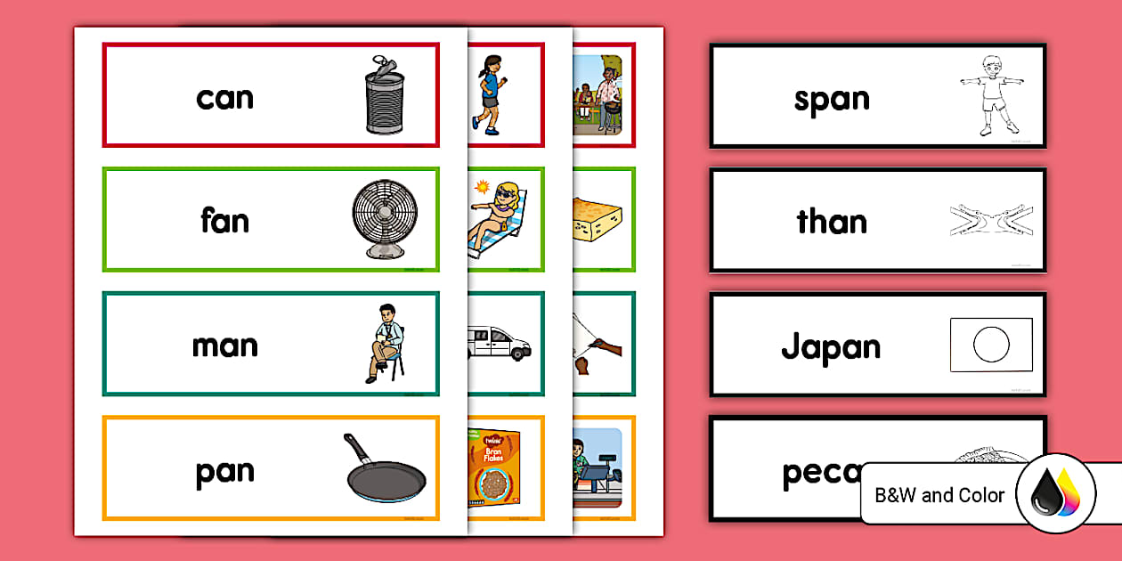 -an Family Word Cards (teacher made) - Twinkl